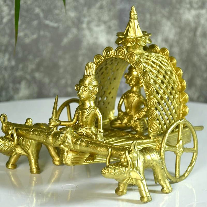 Shop Sowpeace's Small Dhokra Craft – Cow Cart Brass Décor