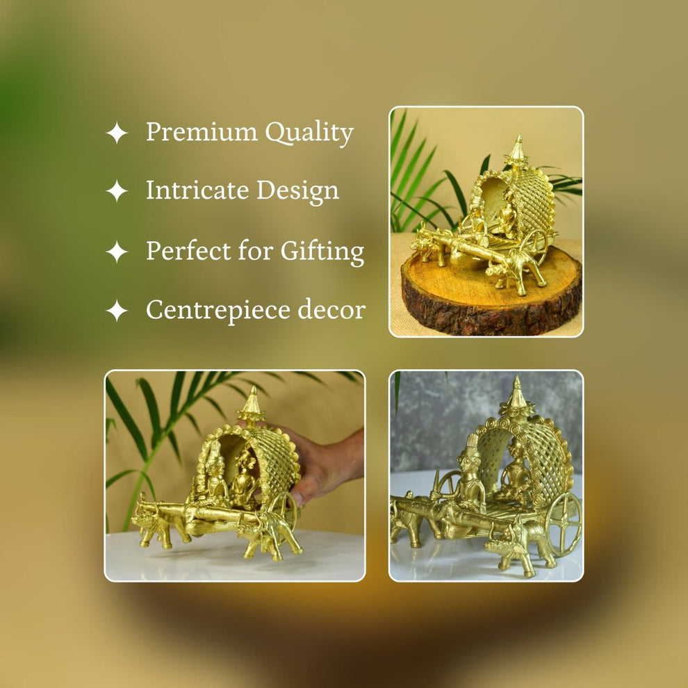 Shop Sowpeace's Small Dhokra Craft – Cow Cart Brass Décor