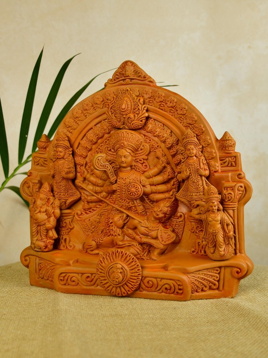 Shop Terracotta Durga Showpiece Table Decor at Sowpeace