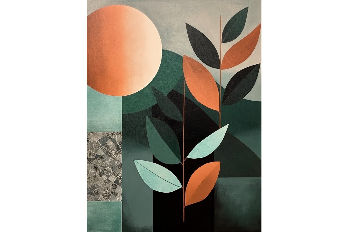 Abstract Leaf Painting