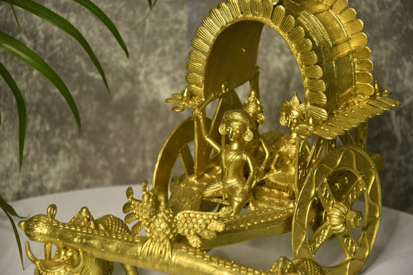 Buy Dhokra Cow Cart Metal Decor Online at Sowpeace